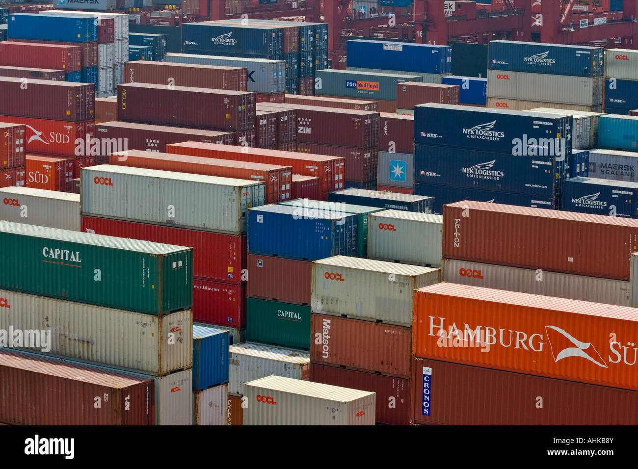 Shipping Containers Modern Terminals Hong Kong Docks Stock Photo - Alamy