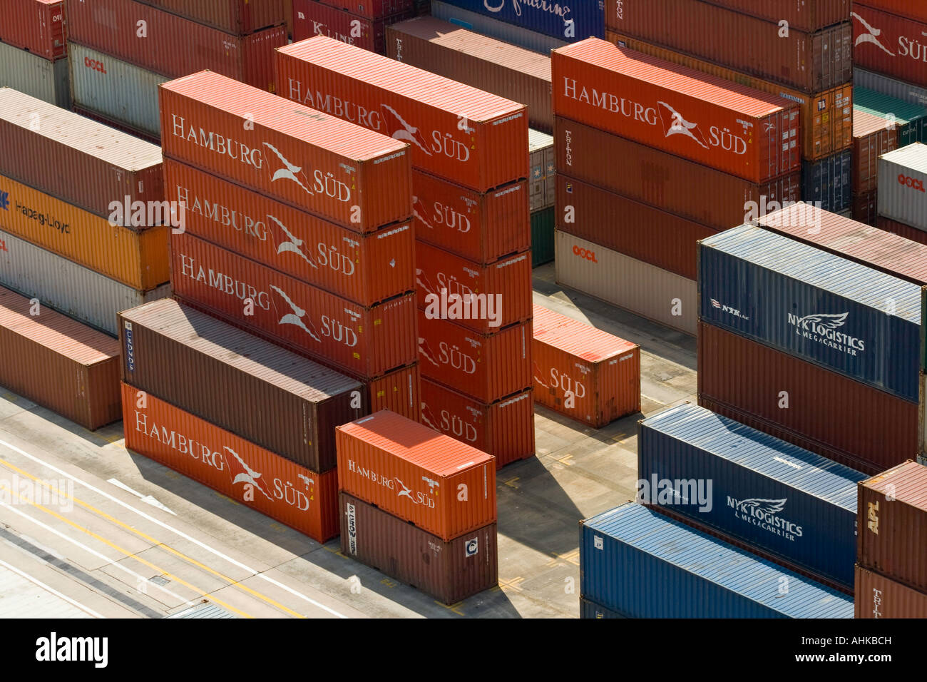 Shipping Containers Modern Terminals Hong Kong Docks Stock Photo - Alamy