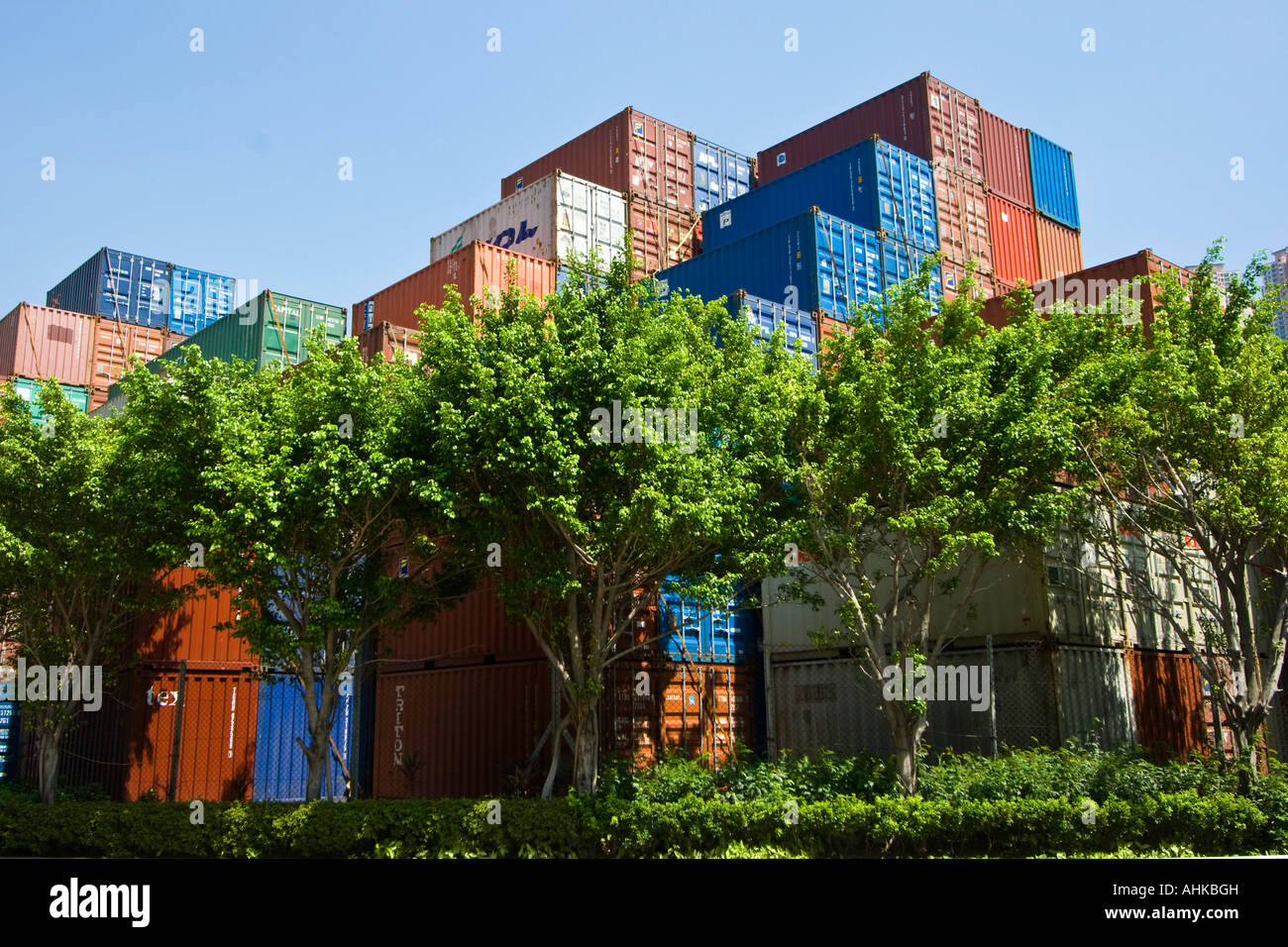 Shipping Containers Modern Terminals Hong Kong Docks Stock Photo - Alamy