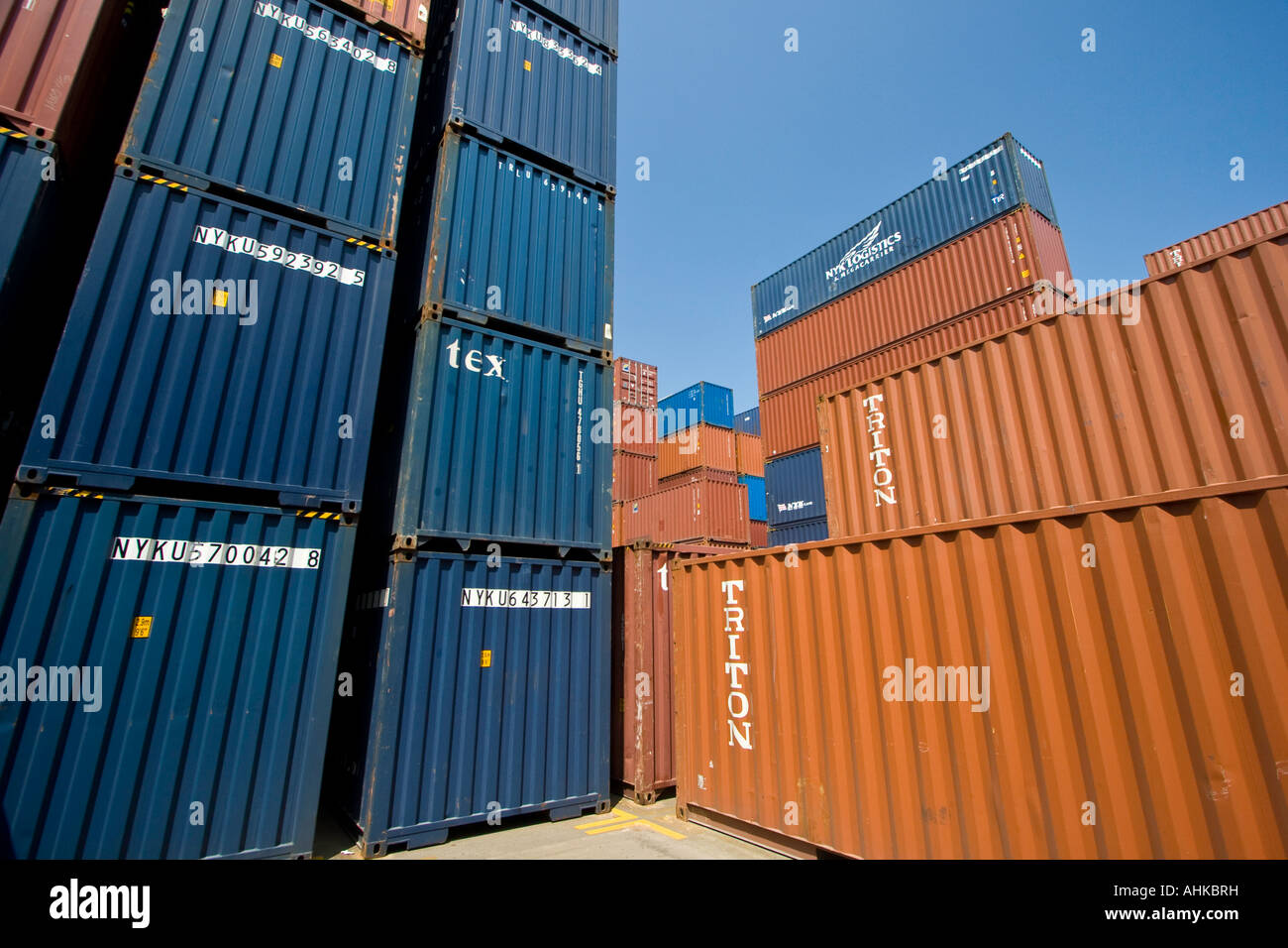 Shipping Containers Modern Terminals Hong Kong Docks Stock Photo - Alamy