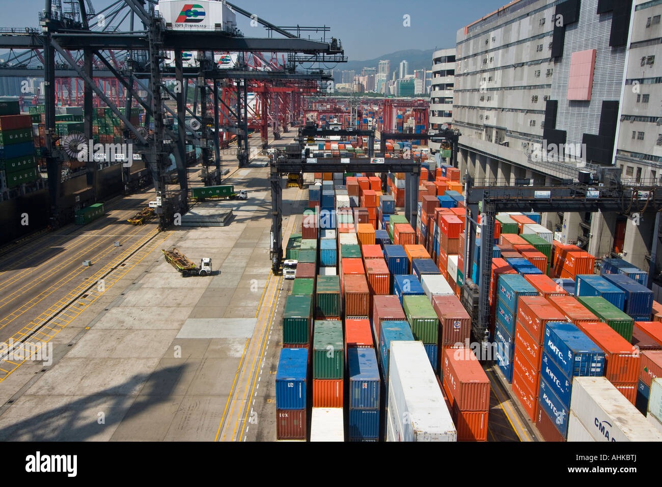 Shipping Containers Modern Terminals Hong Kong Docks Stock Photo - Alamy