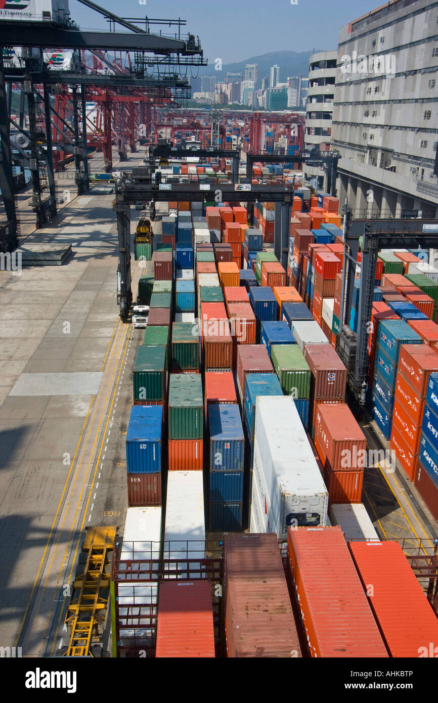 Shipping Containers Modern Terminals Hong Kong Docks Stock Photo - Alamy