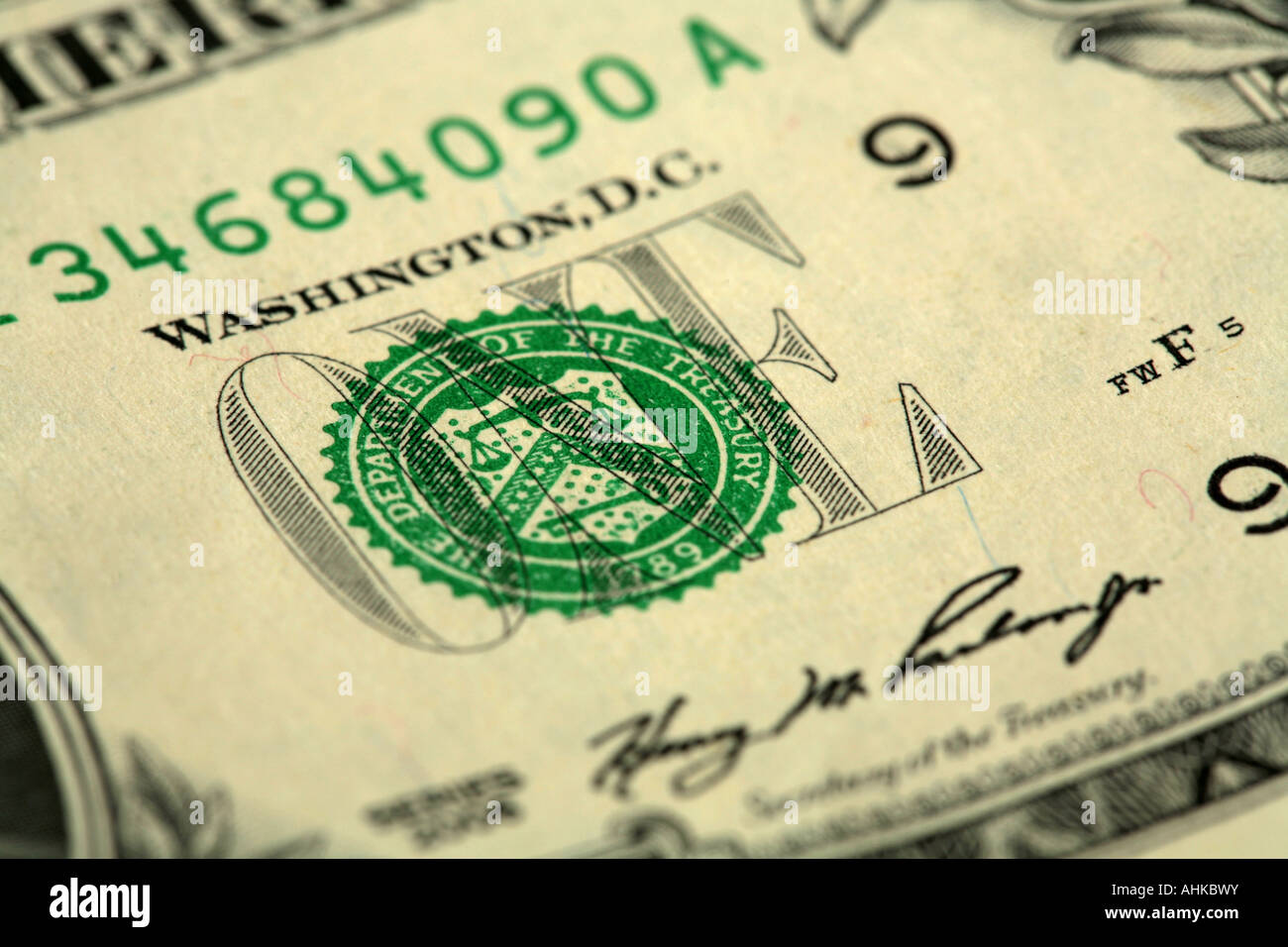 Money shot of a one dollar bill with a macro showing details Stock ...