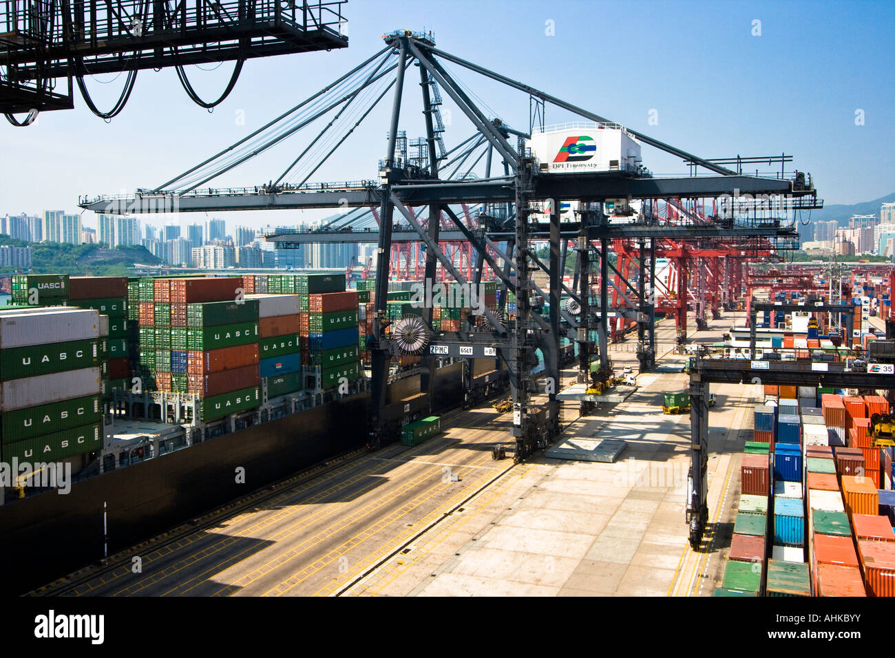 Shipping Containers Modern Terminals Hong Kong Docks Stock Photo - Alamy