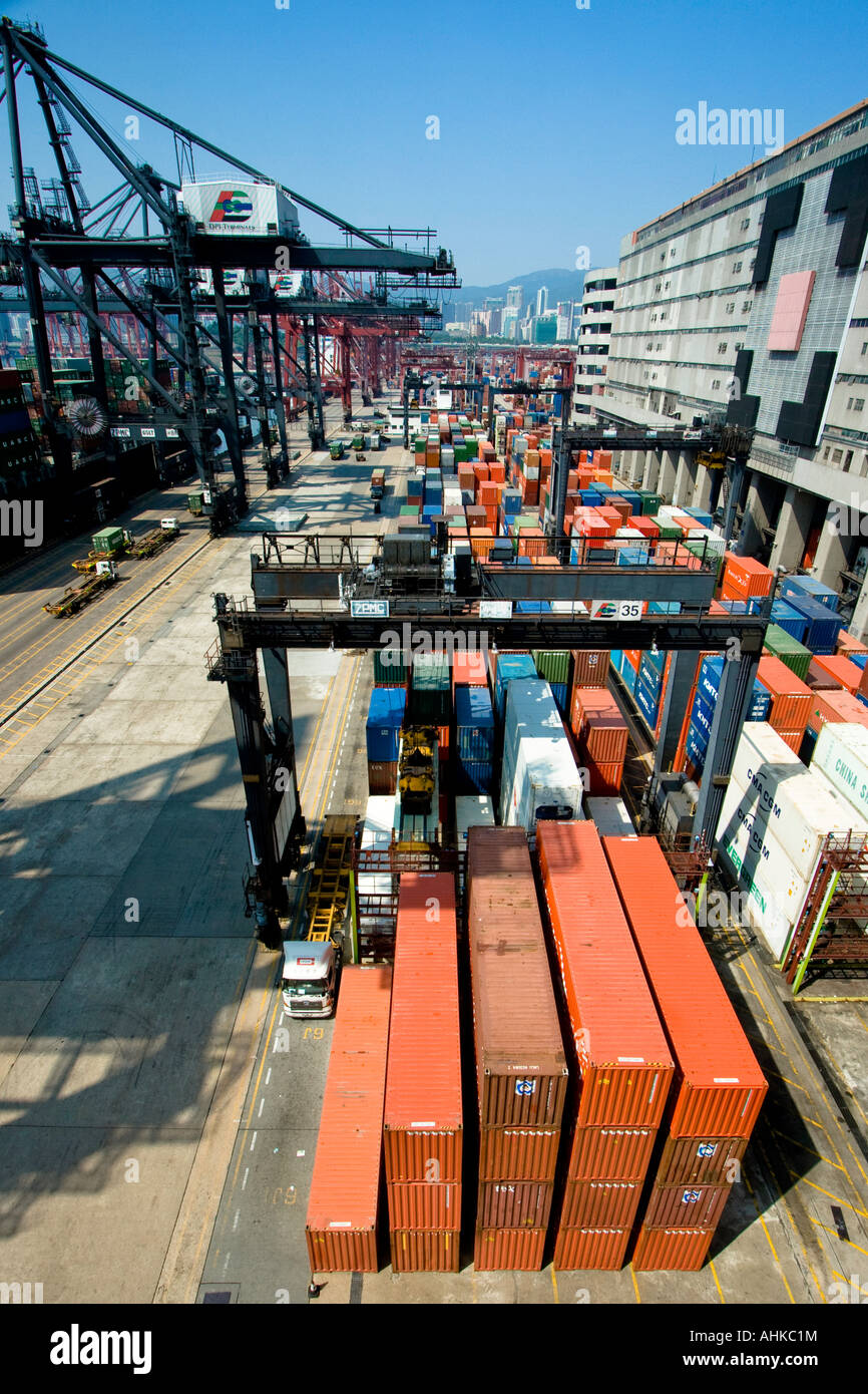 Shipping Containers Modern Terminals Hong Kong Docks Stock Photo - Alamy