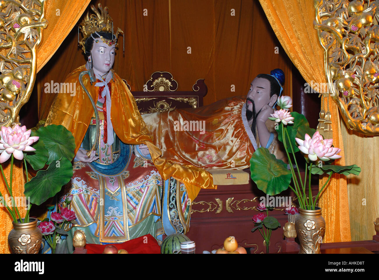C00010 Altar bedroom scene Chenghuang Temple Zhengzhou Henan Province ...