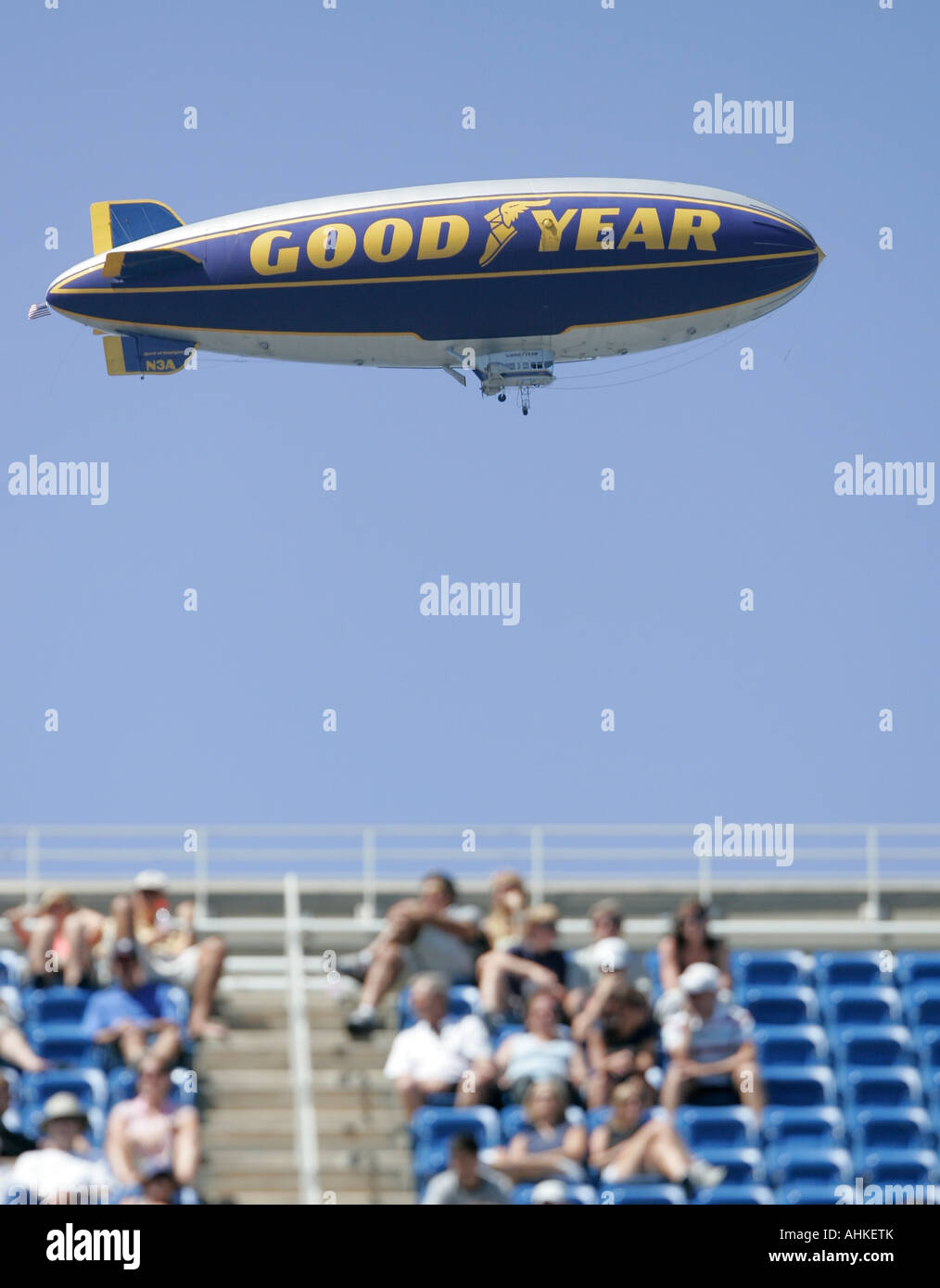 Good Year blimp over the Billie Jean National Tennis Center in New York ...