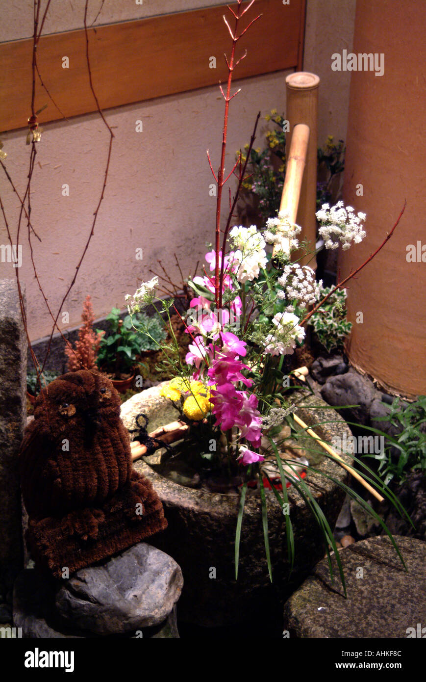 Flower display in Pontocho Kyoto Japan Stock Photo - Alamy