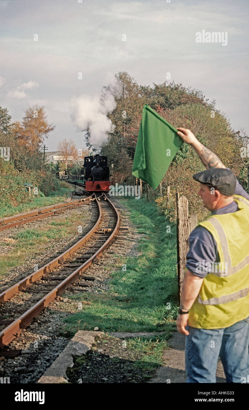Signalman and Steam Train Welsh Highland Railway Porthmadog North West ...