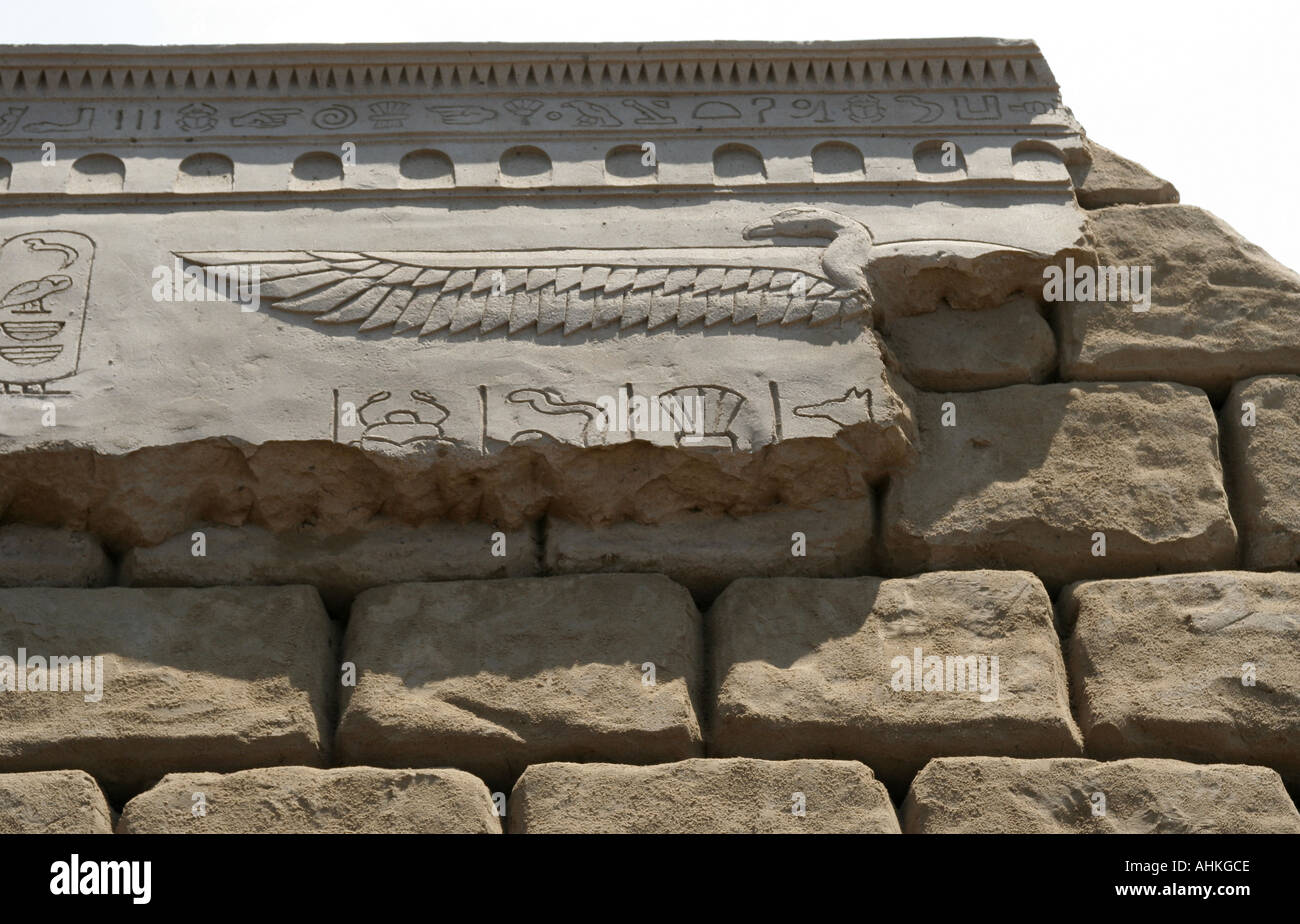 Sand sculpture of an egyptian pyramid at the world sand sculpting ...