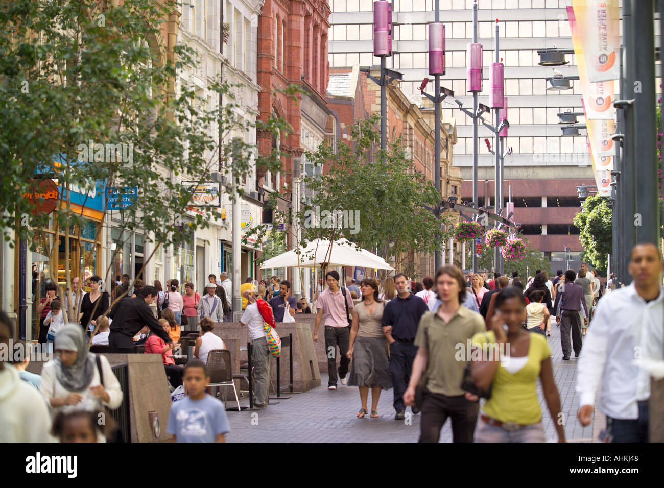 Albion Place a pedestrian shopping street busy with people and street ...