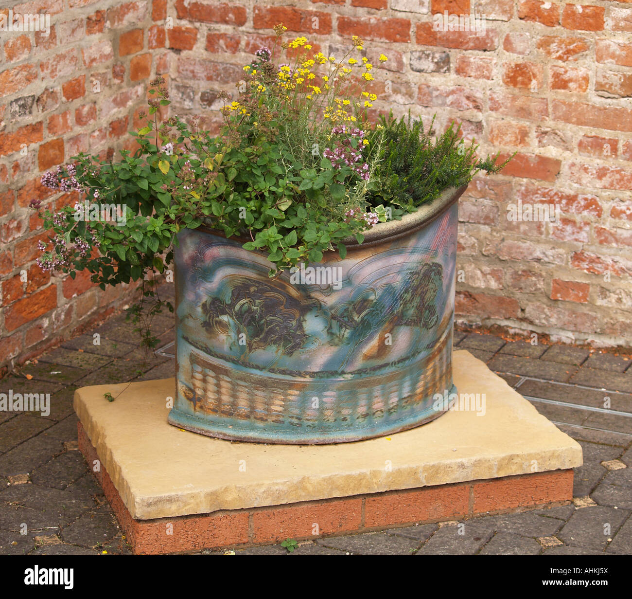 A Ceramic Pot by Jim Robison in the Orangery at Rufford Abbey Estate ...