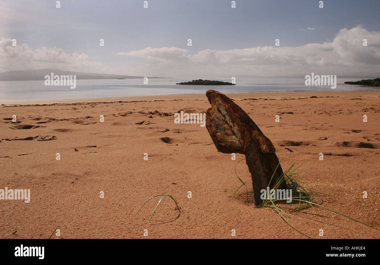 Anchor on Beach Red Point Fishing Station West Coast of Scotland Stock ...
