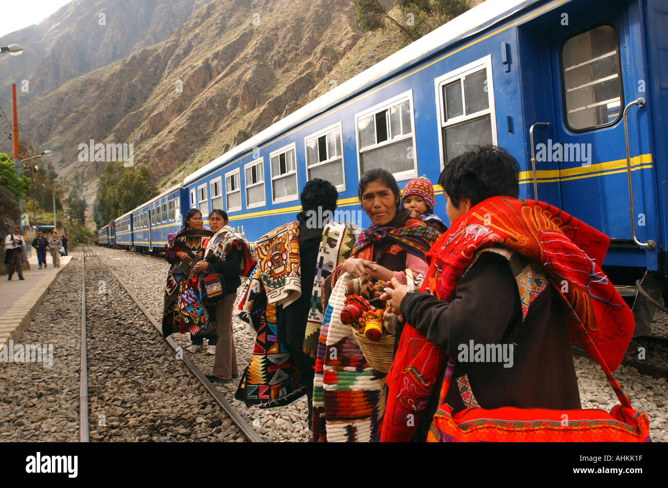 Train station at Ollyantaytambo Peru on the way from Cuzco to Macchu ...