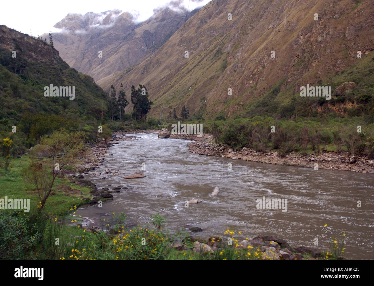 Urubamba River on the way from Cuzco to Macchu Picchu Peru Stock Photo ...