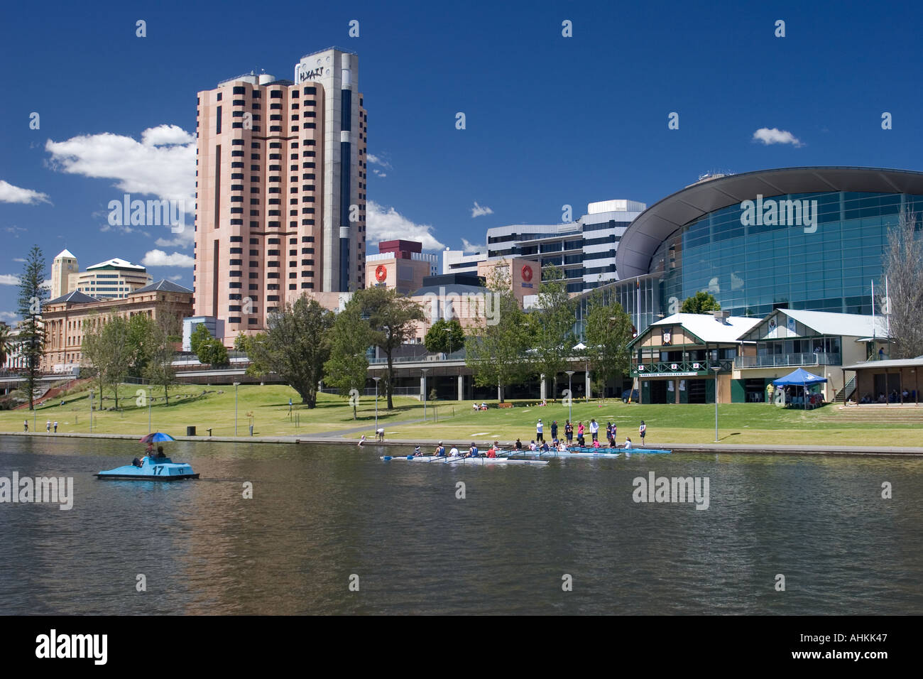 View to City across Torrens River Adelaide Australia Stock Photo - Alamy