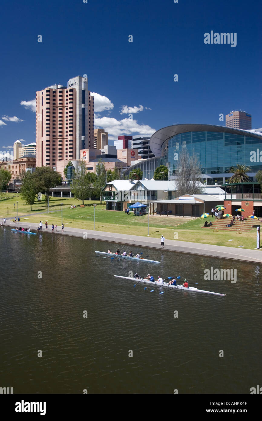 View to City across Torrens River Adelaide Australia Stock Photo - Alamy