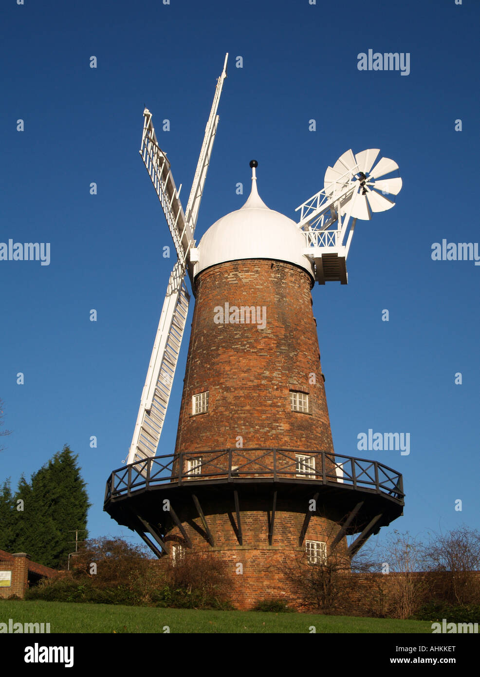 Close up of Greens Windmill and Science Centre on a bright blue sky day ...