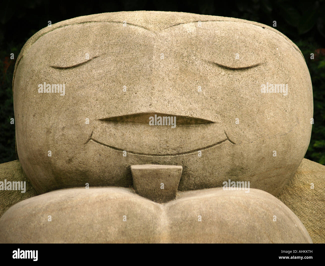 Close up of a stone man at the Rufford Abbey Estate, Nottinghamshire UK ...