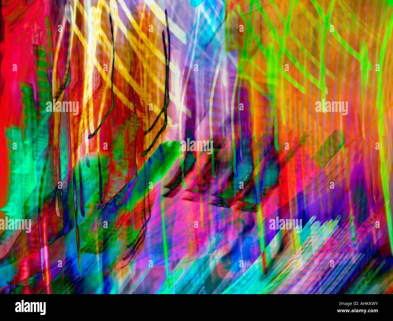 blurred neon signs and rays of light, contemporary Art,expressive ...