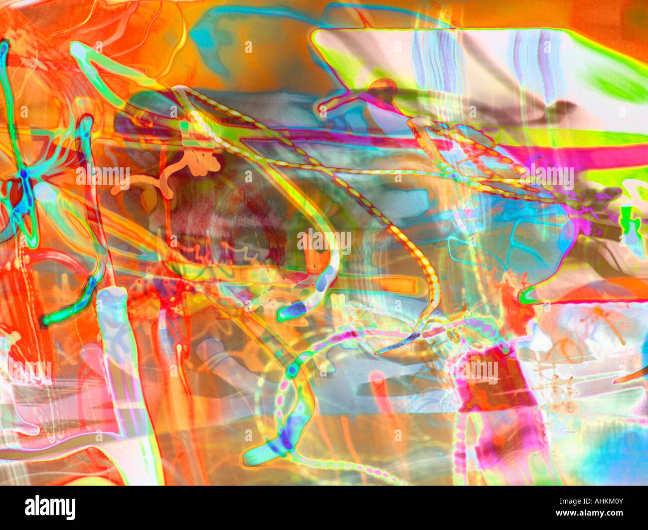 blurred neon signs and rays of light, contemporary Art,expressive ...