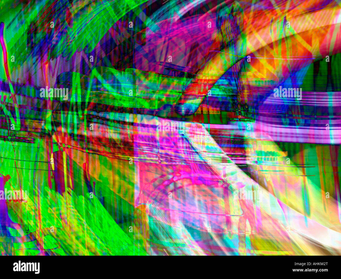 blurred neon signs and rays of light, contemporary Art,expressive ...