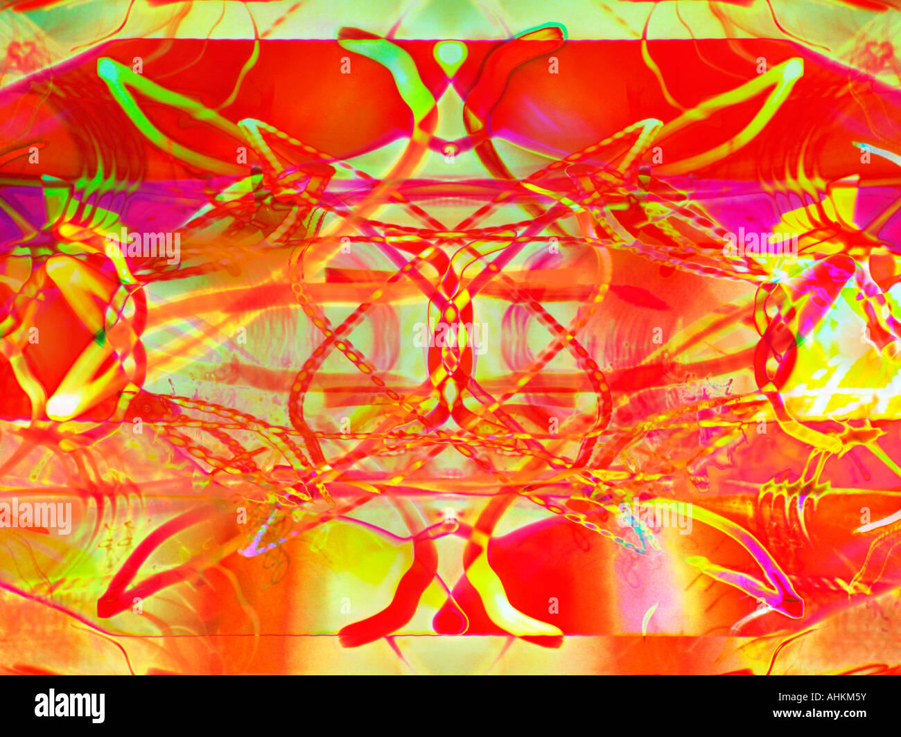 blurred neon signs and rays of light mirrored Stock Photo - Alamy