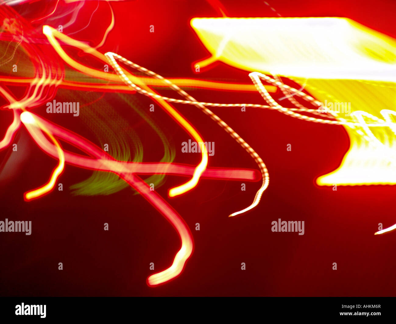 blurred neon signs and rays of light, contemporary Art Stock Photo - Alamy