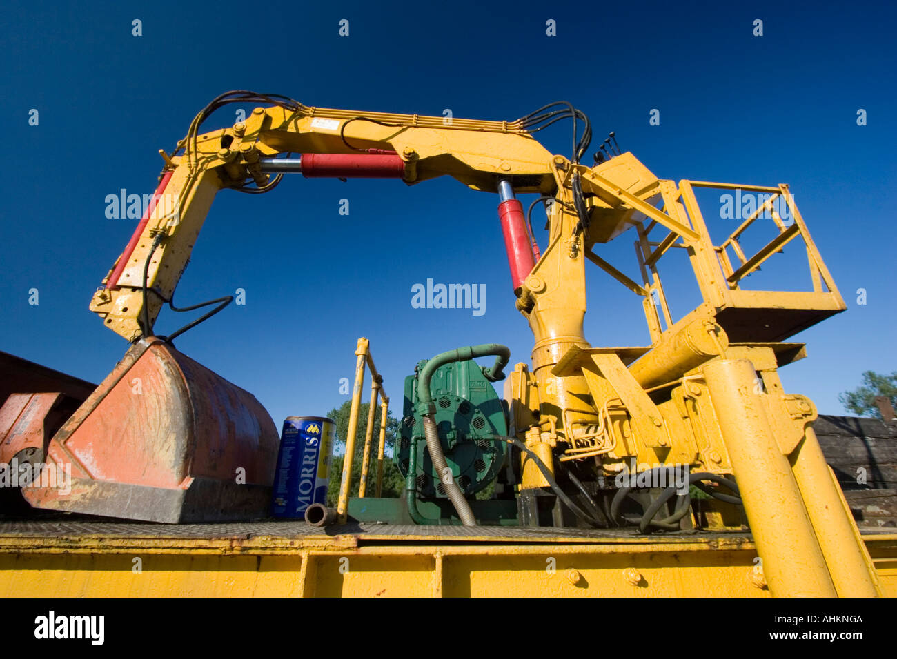Vintage crane working on a preserved railway Stock Photo - Alamy