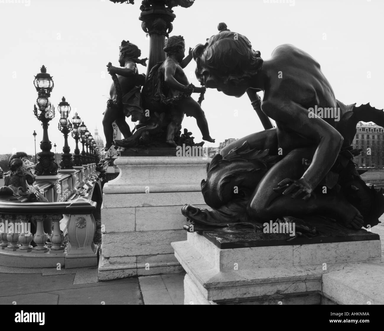 Statue on Pont Alexandre III Bridge Paris France Stock Photo - Alamy