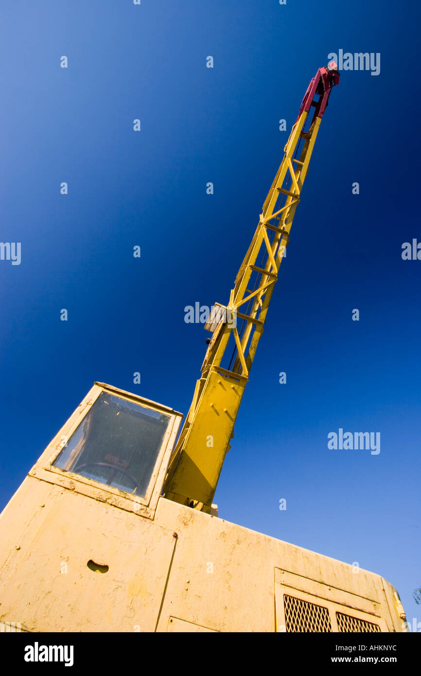 Vintage crane working on a preserved railway Stock Photo - Alamy