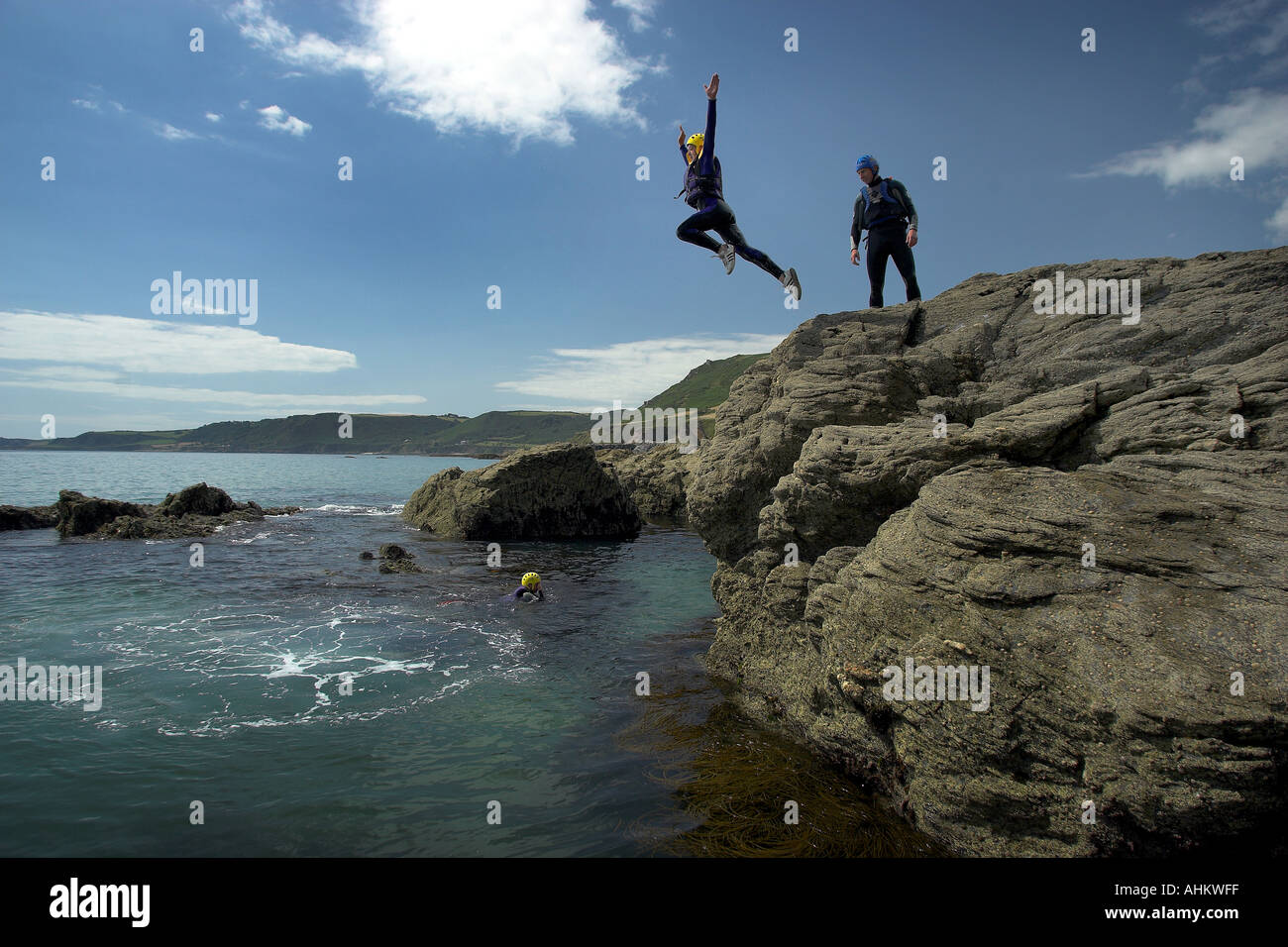Devon coasteering hi-res stock photography and images - Alamy