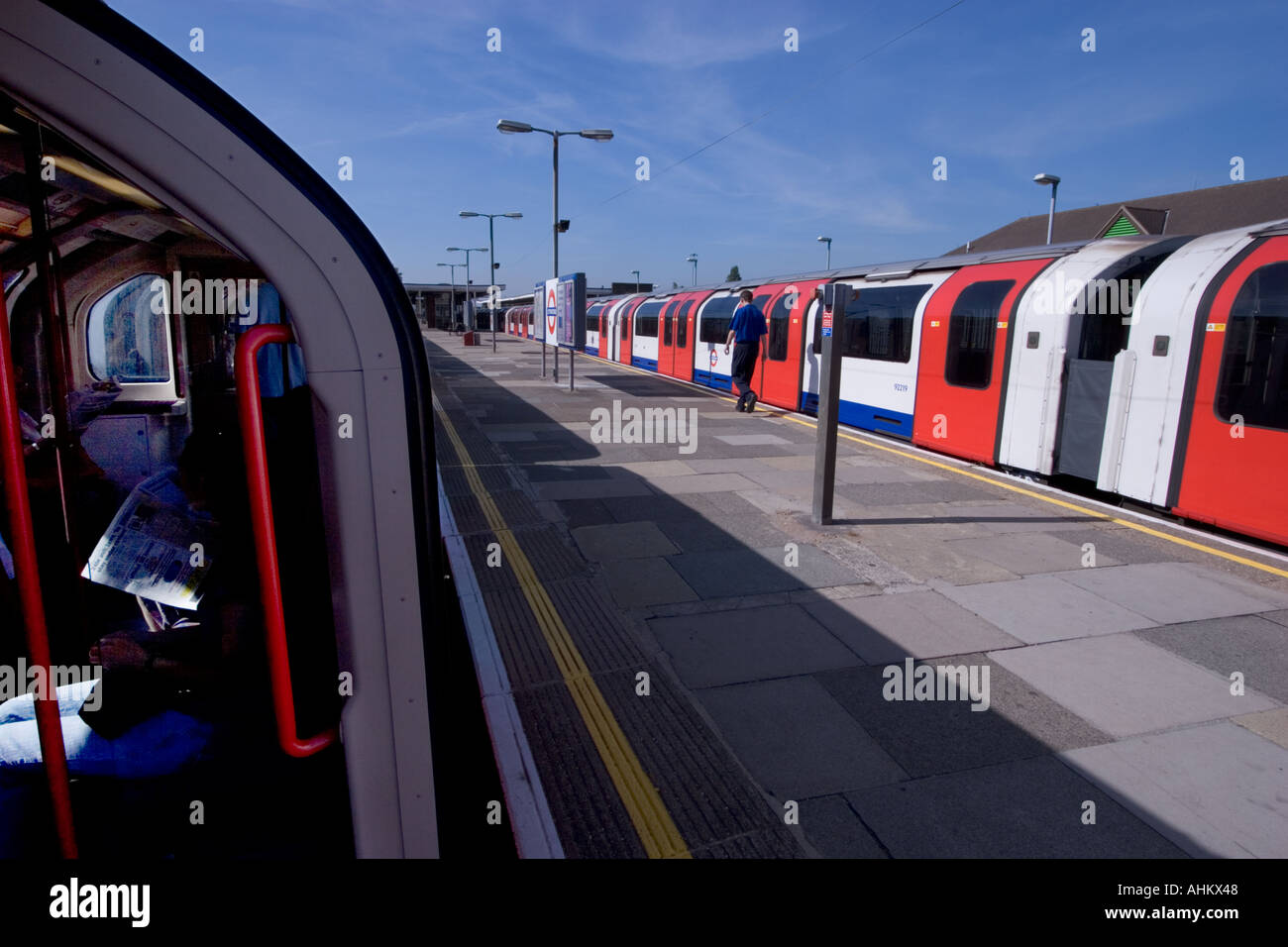 tube trains on the London Underground network central line Stock Photo ...