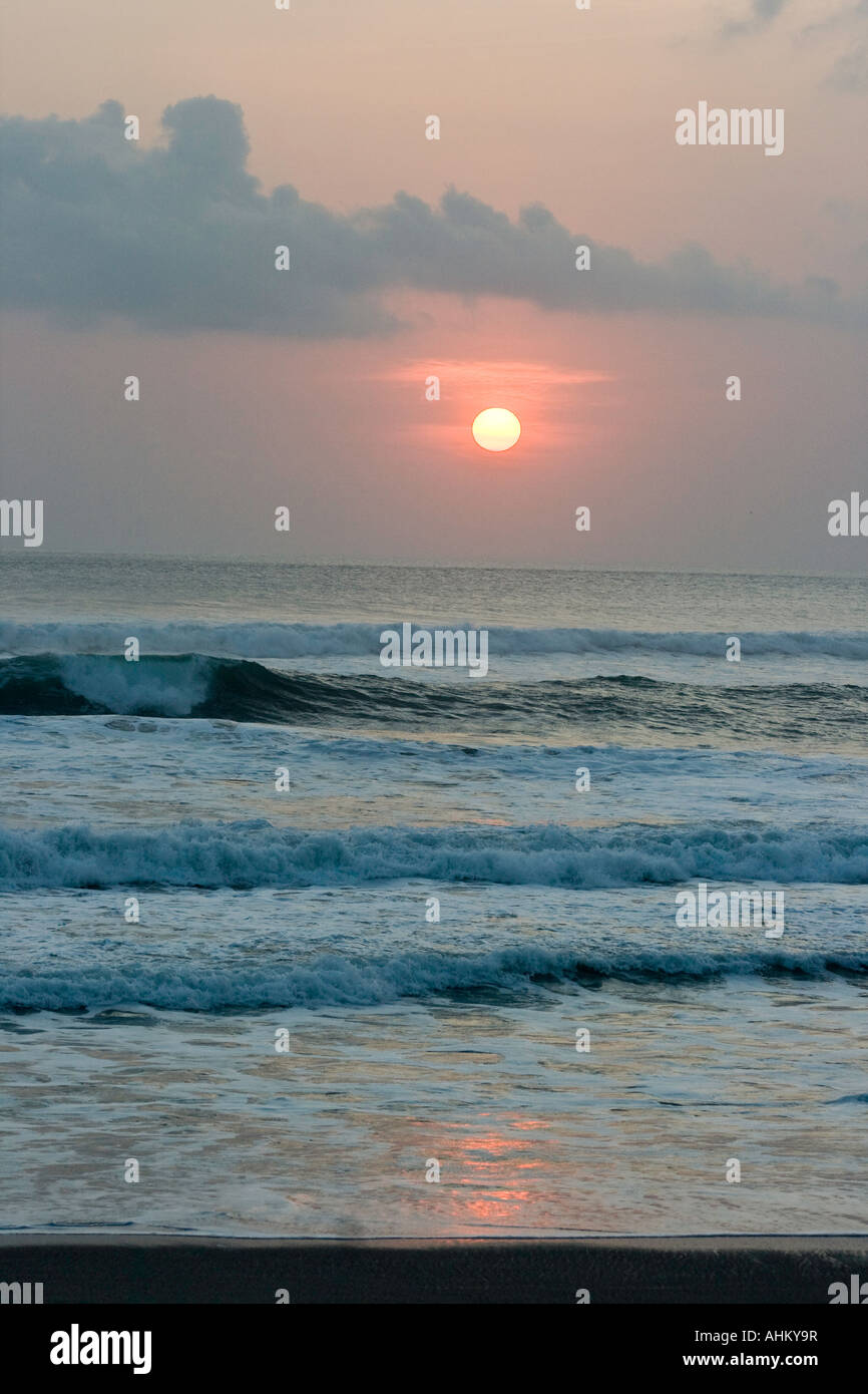 Sunset on Kuta Beach Bali Indonesia Stock Photo - Alamy
