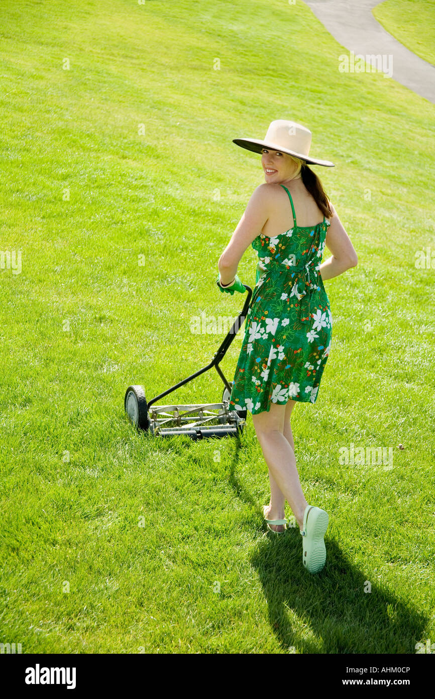 Lady mower hi-res stock photography and images - Alamy