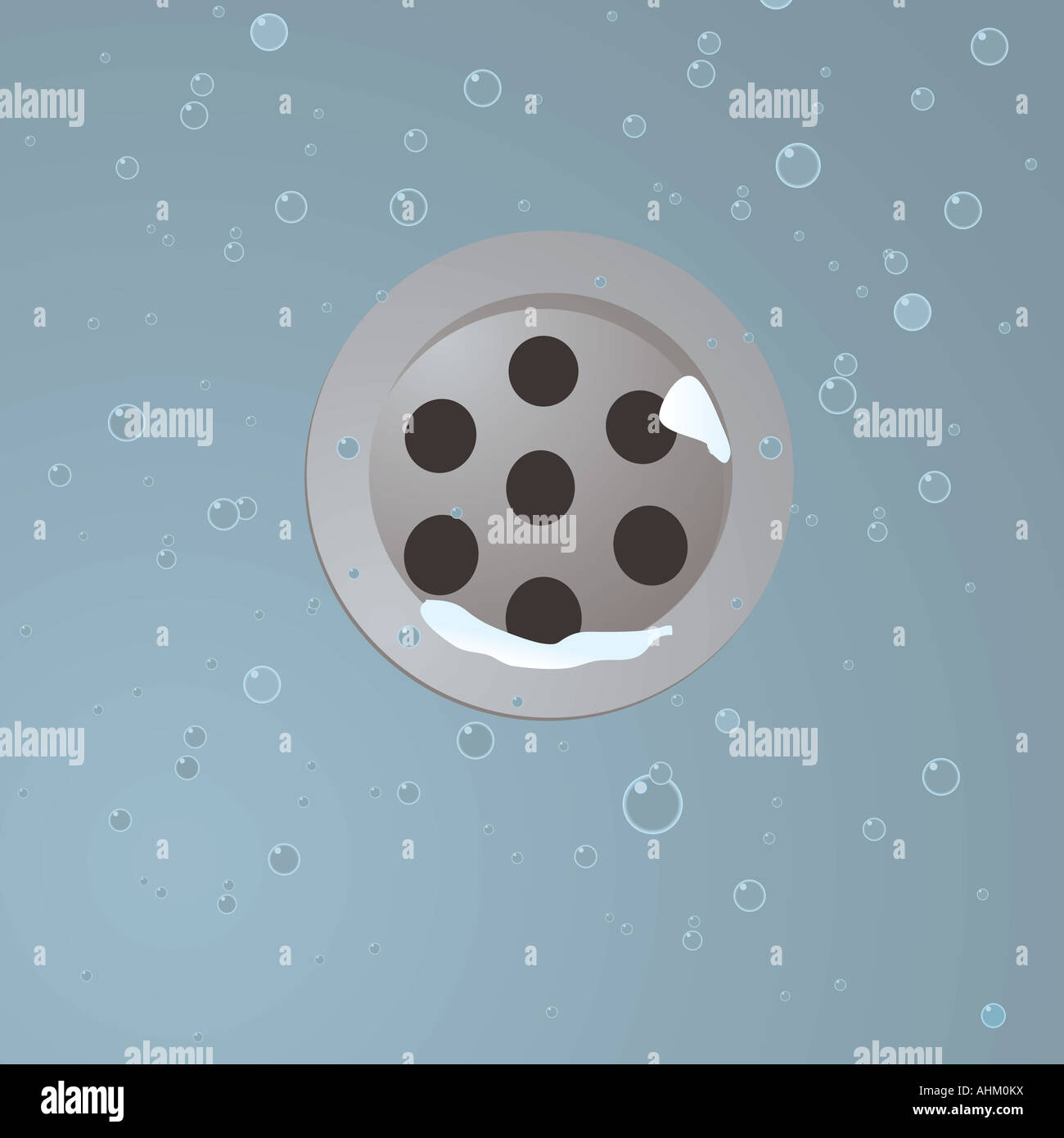 Illustration of a drain plug hole with bubbles ideal concept image ...