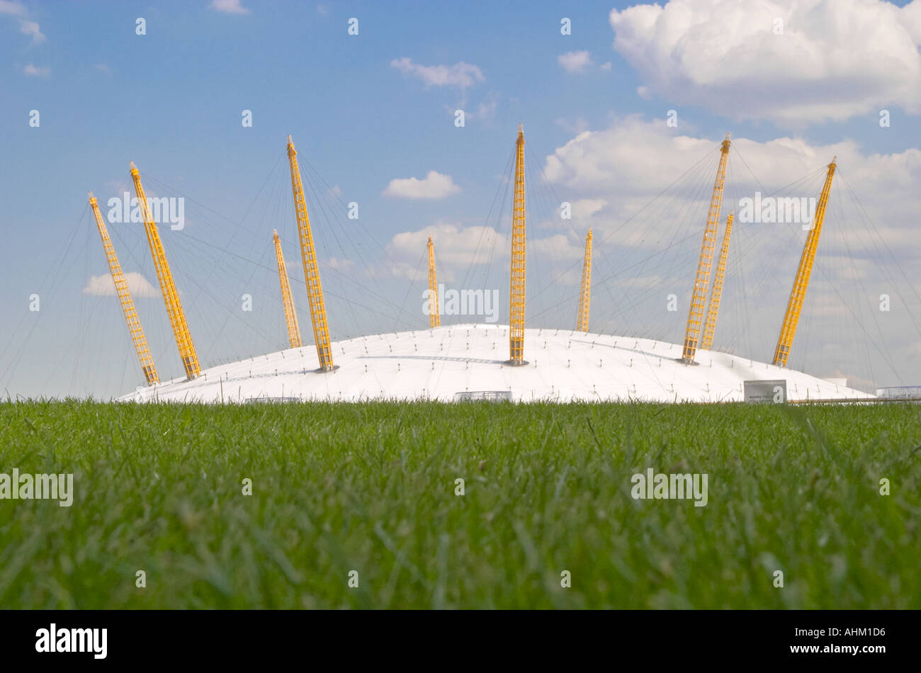 Grass and Millennium Dome Greenwich London United Kingdom Stock Photo ...