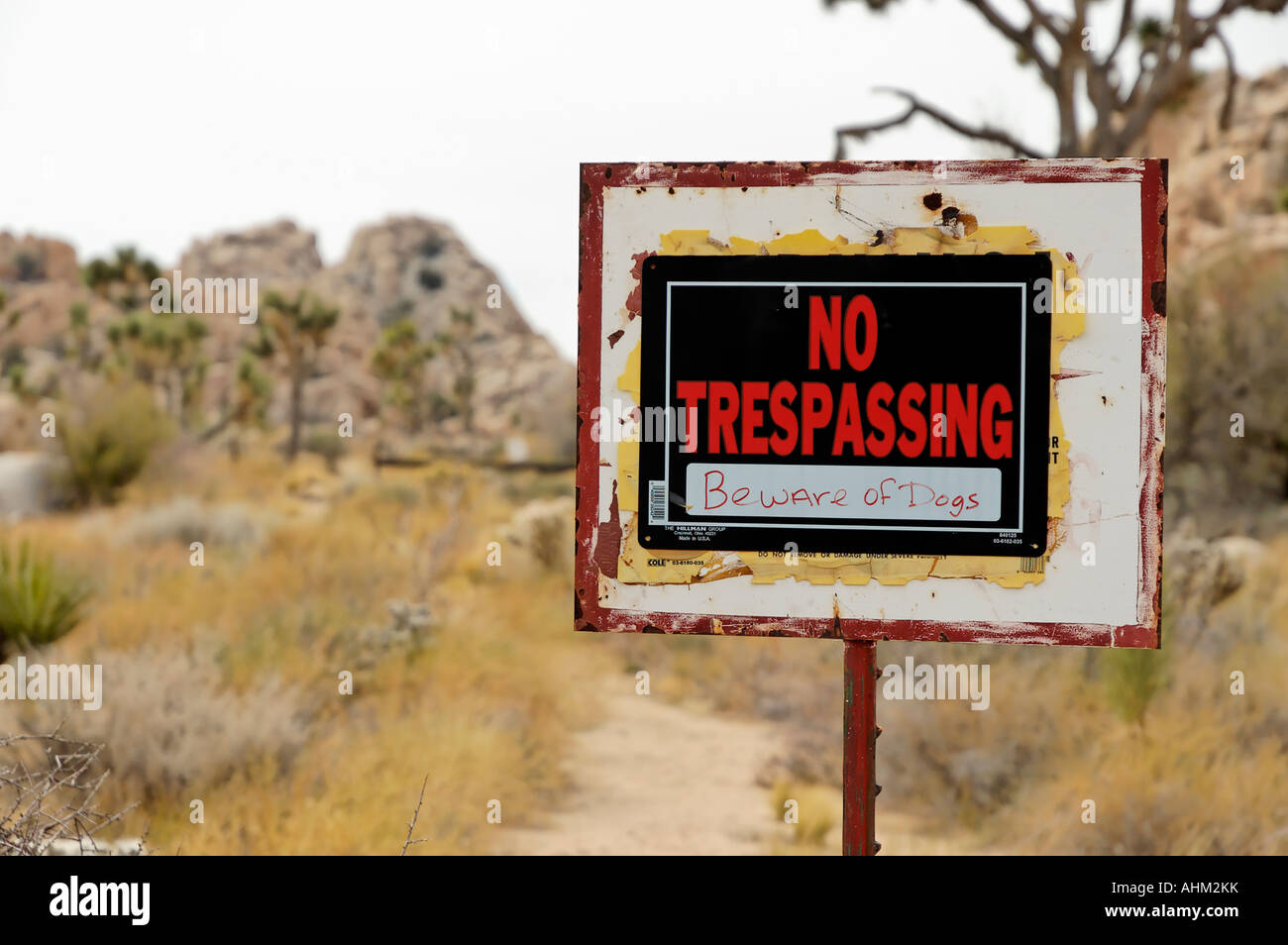 No Trespassing sign Joshua Tree National Park Twentynine Palms ...