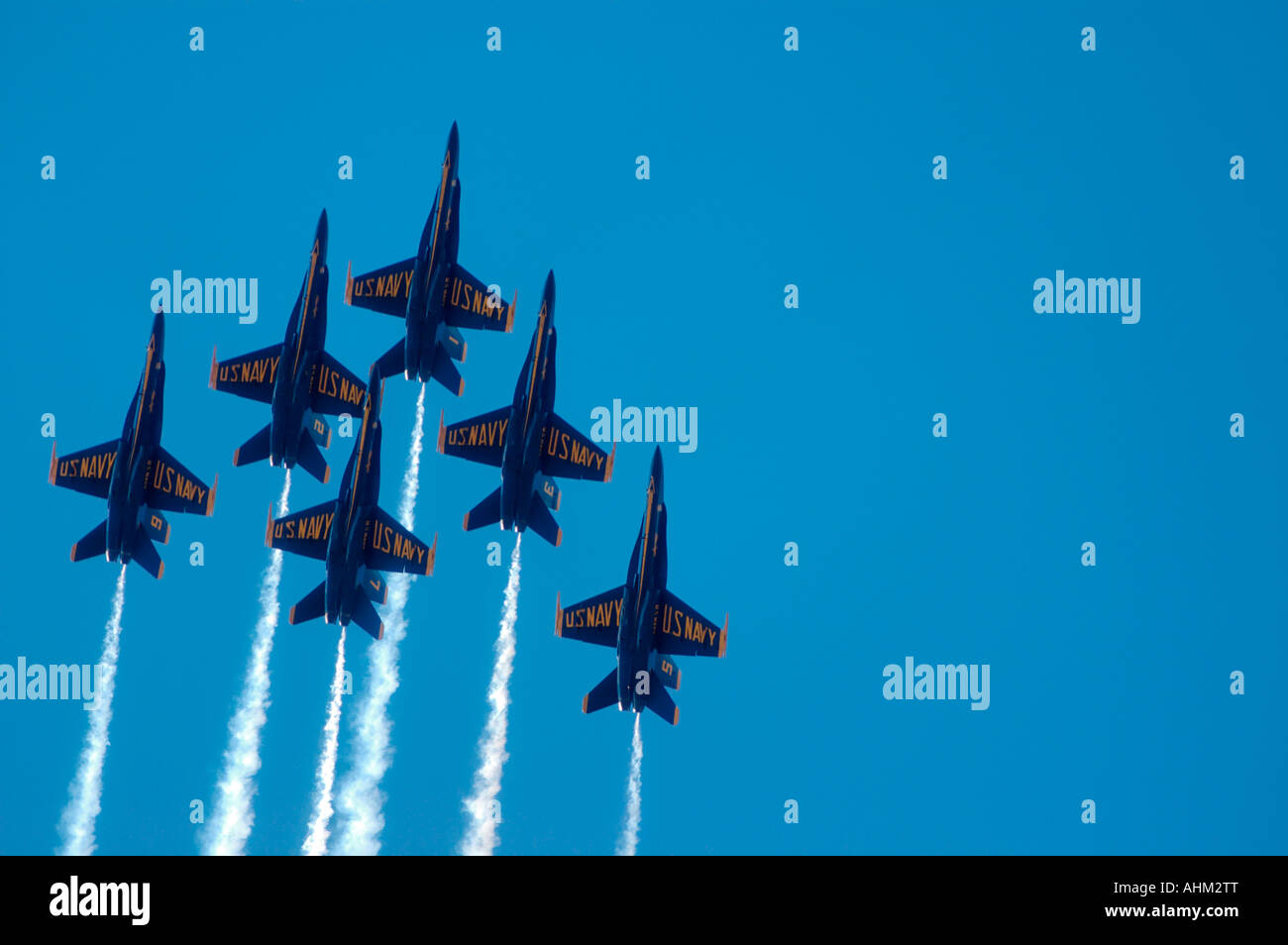 U S Navy s Blue Angels flight demonstration team flying F A 18 Hornet ...