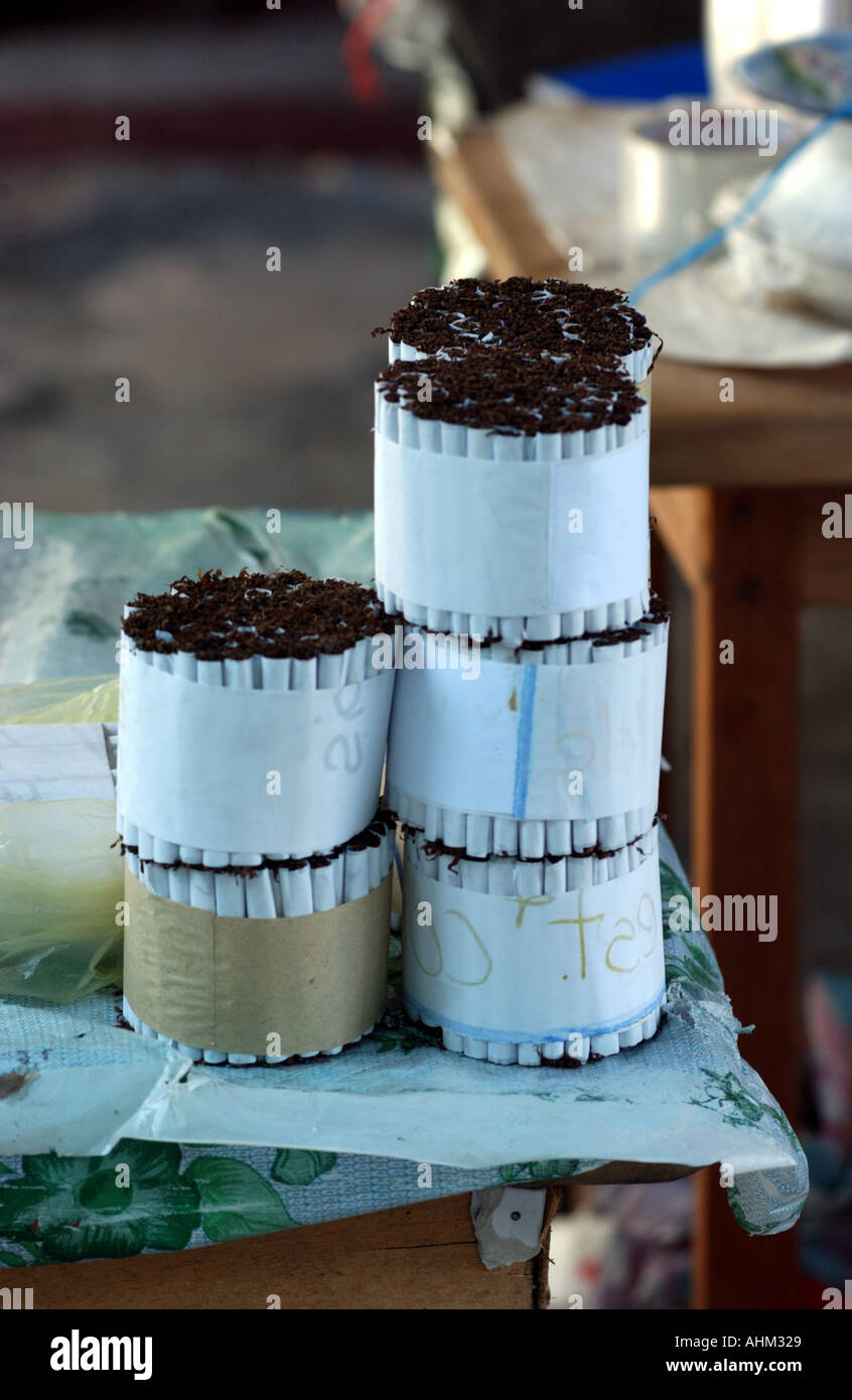 Hand rolled Mapacho cigarettes Belen Iquitos peru Stock Photo - Alamy