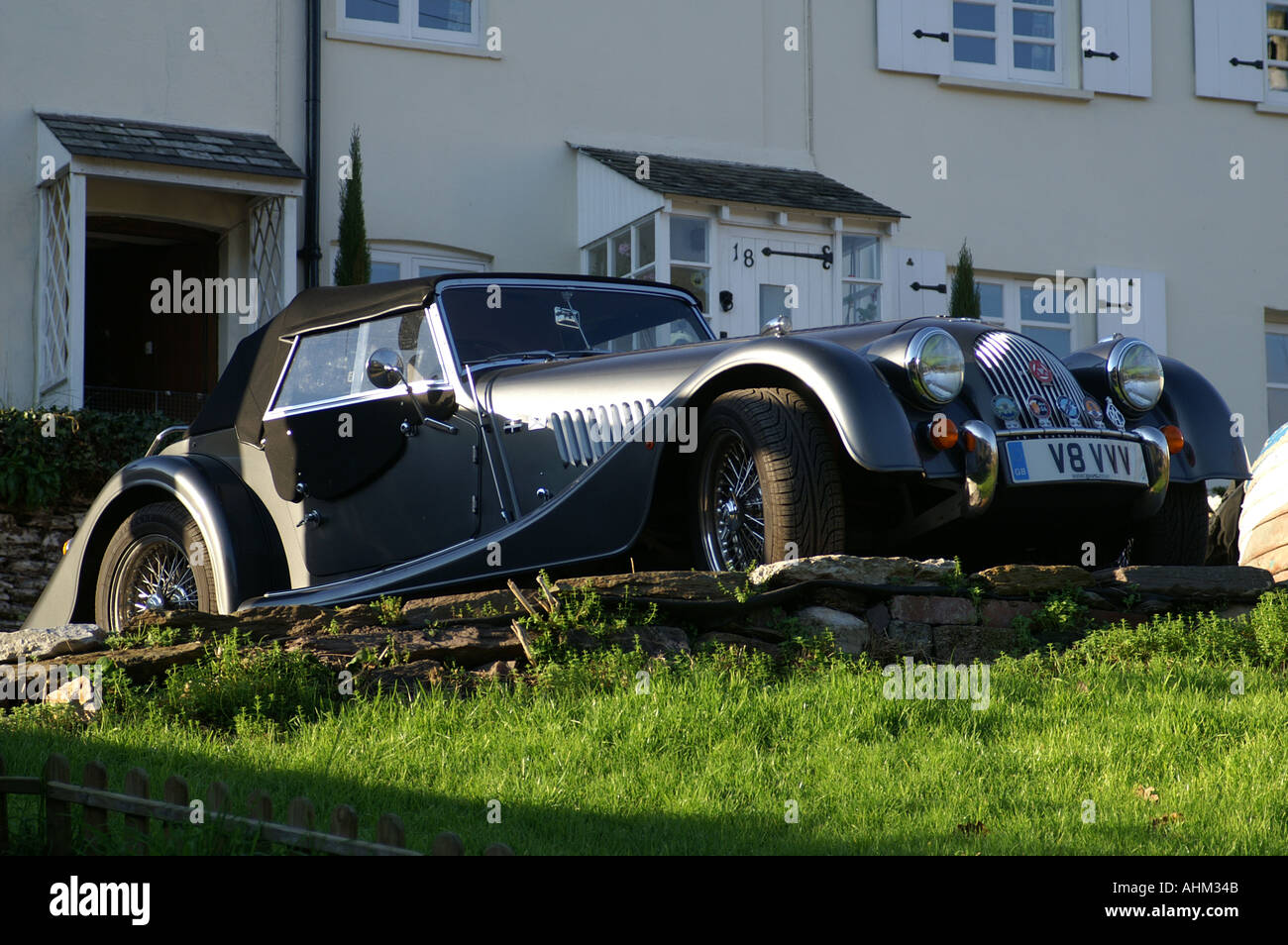 Morgan motor car 35th anniversary edition parked chromed radiator ...