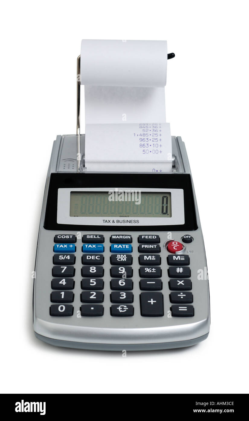 Calculator paper printer hi-res stock photography and images - Alamy