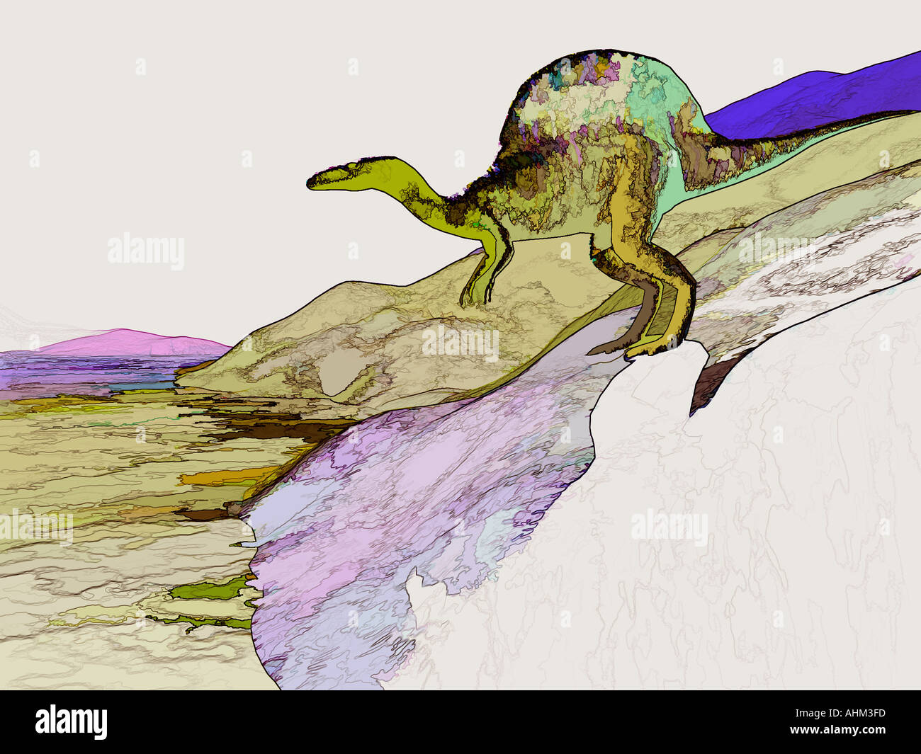 prehistoric animal painting Stock Photo - Alamy