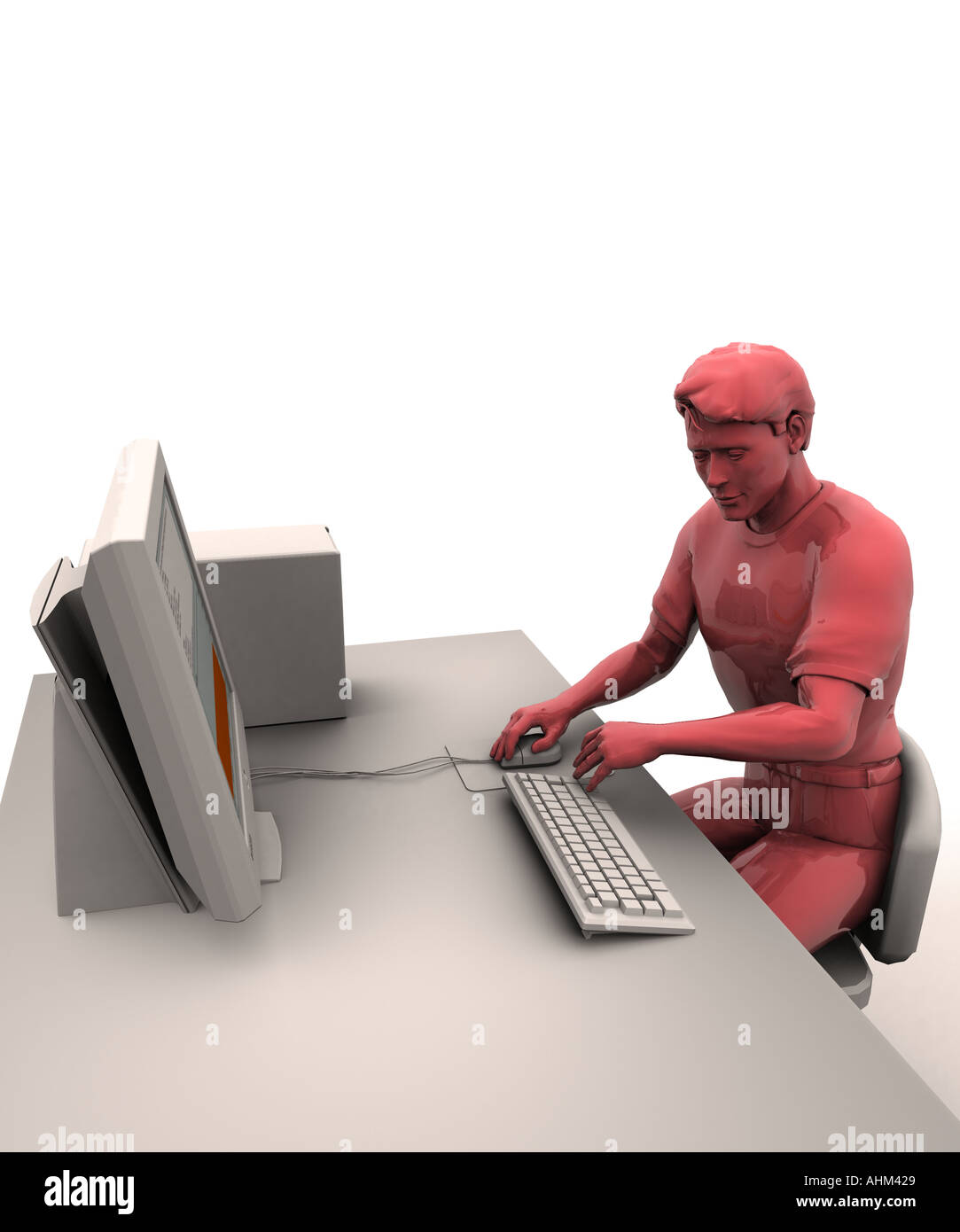 office worker at pc Stock Photo - Alamy