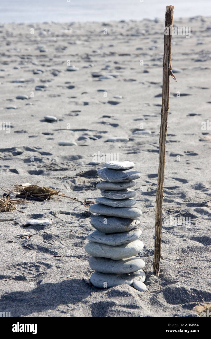 Pile of stones on the beach Stock Photo - Alamy