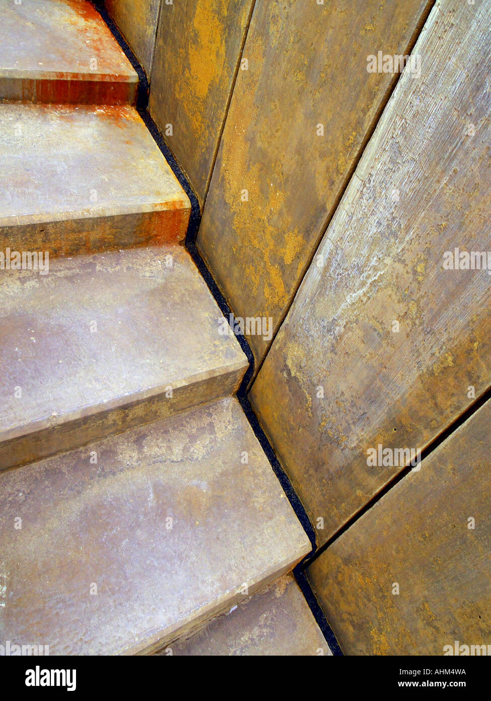 Poured concrete formed into large, unique, towering geometric forms and ...