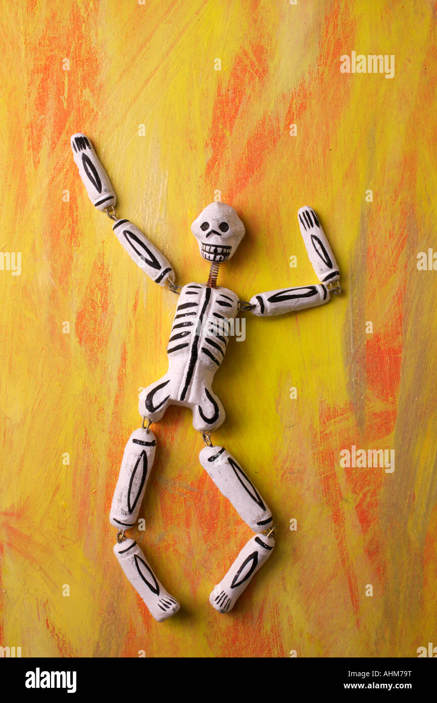 Skeleton dancing Halloween, folk art Stock Photo - Alamy