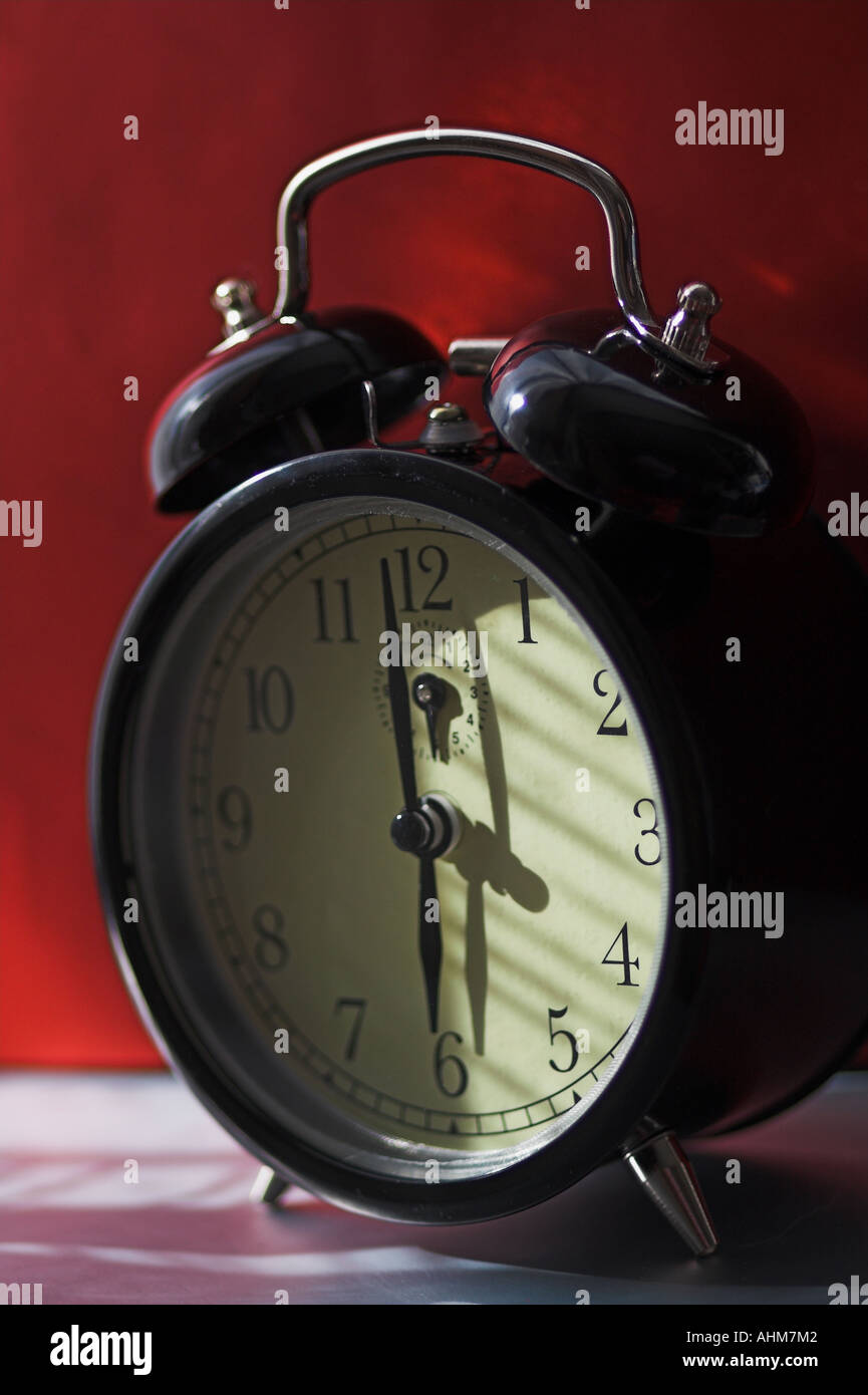 6am 6pm clock red time hi-res stock photography and images - Alamy