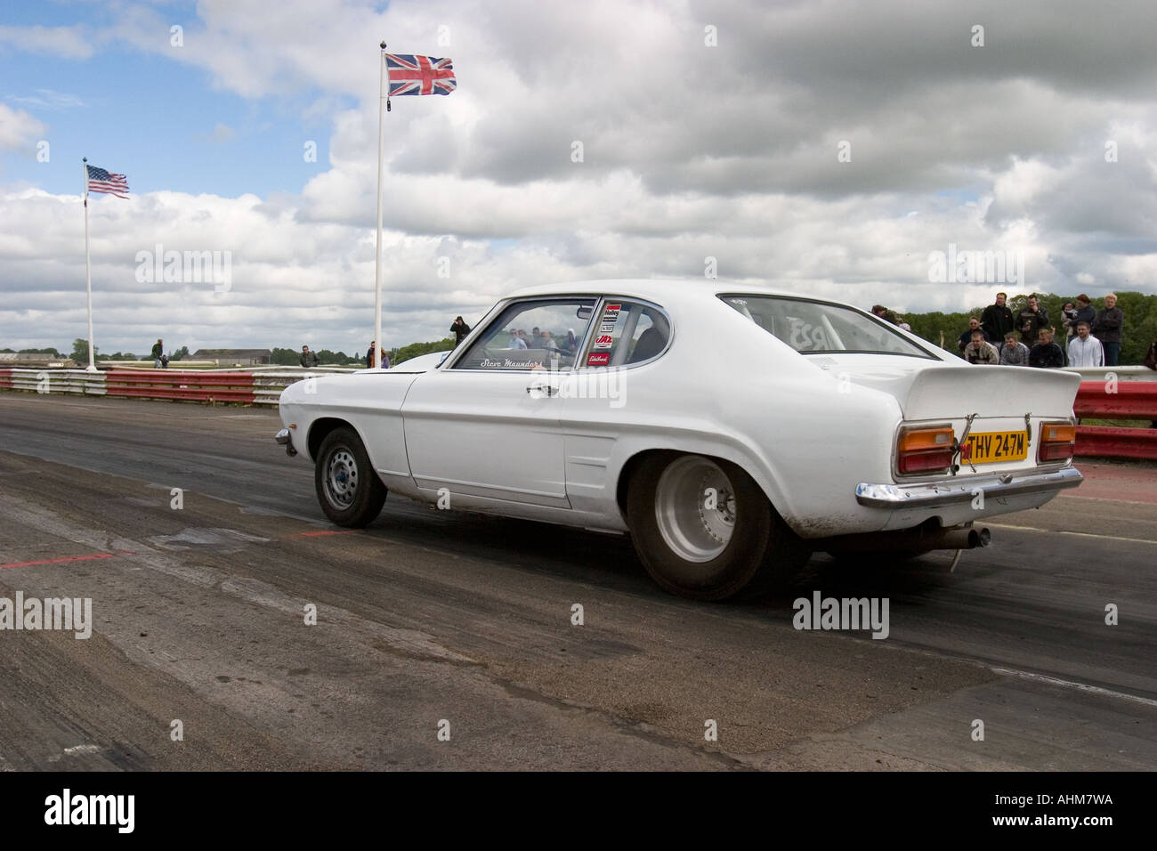 Heavily modified Ford Capri on startline at drag race Stock Photo - Alamy