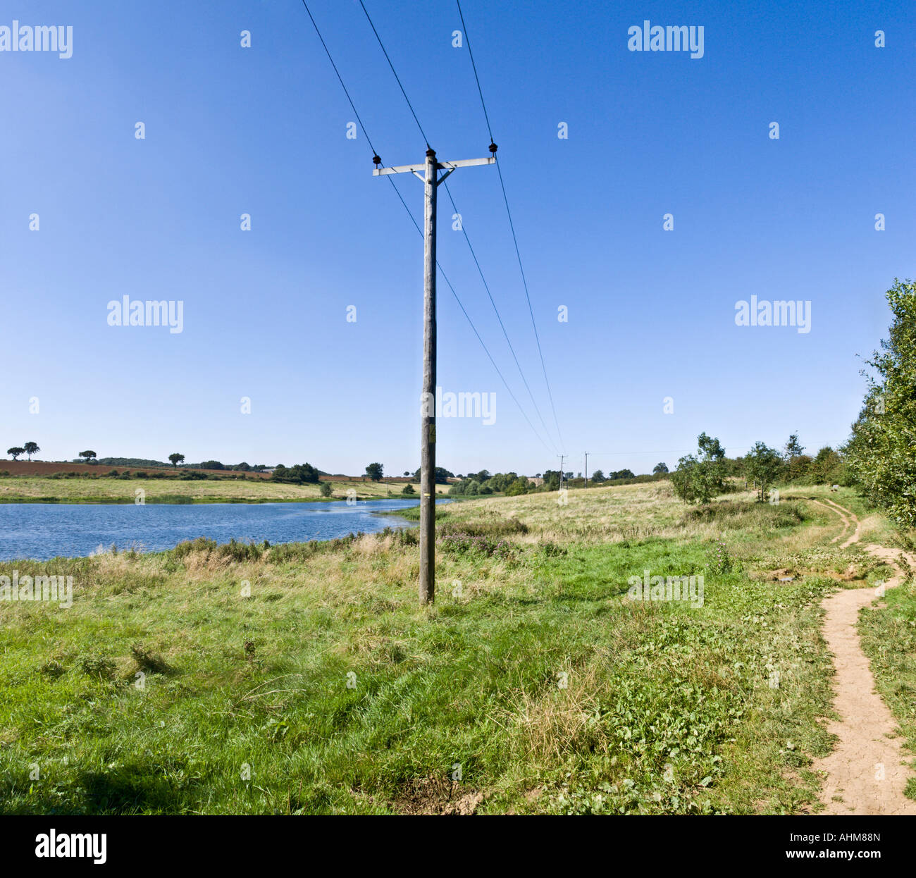 wires wooden post telecommunications telephone wire wires Stock Photo ...